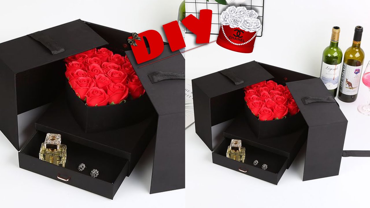 💡Surprise Gift box for birthday | Heart shaped flower box with drawer | Diy magic cube surprise box