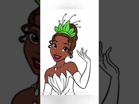 Superstar Colors | SHORT Coloring Princess Tiana on Disney Coloring World App