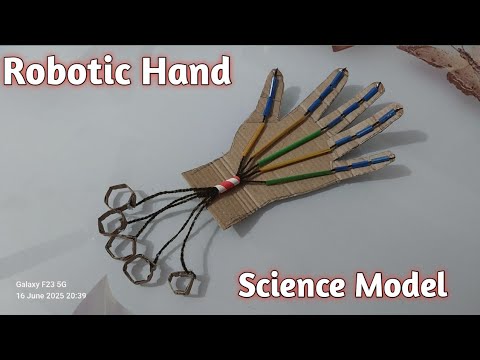science project working model robot hand | how to make robotic arm with cardboard | exhibition
