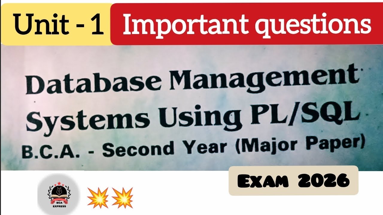Database Management System Using PL/SQL important questions | unit 1 