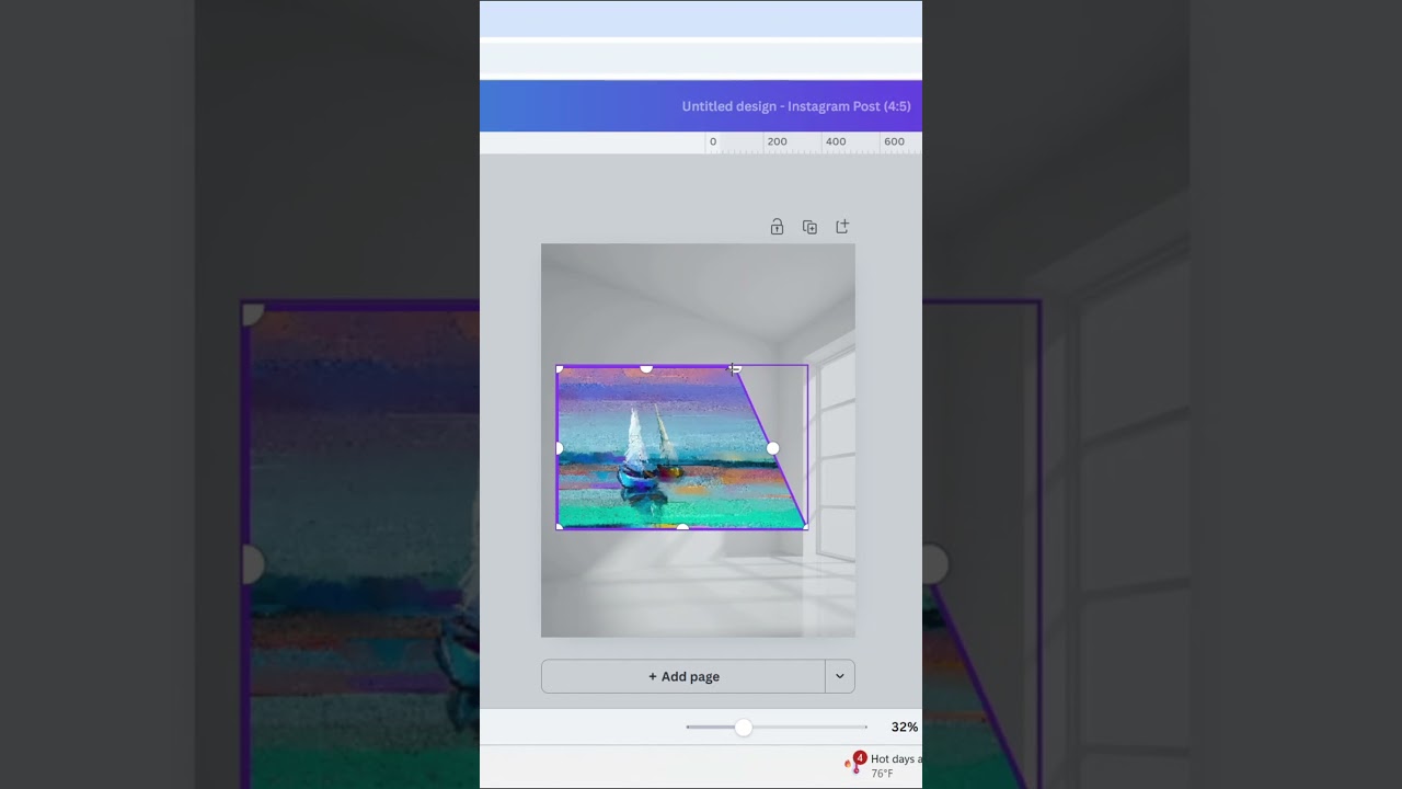 The easiest way to add perspective effect to a photo or painting image #canva #tutorial