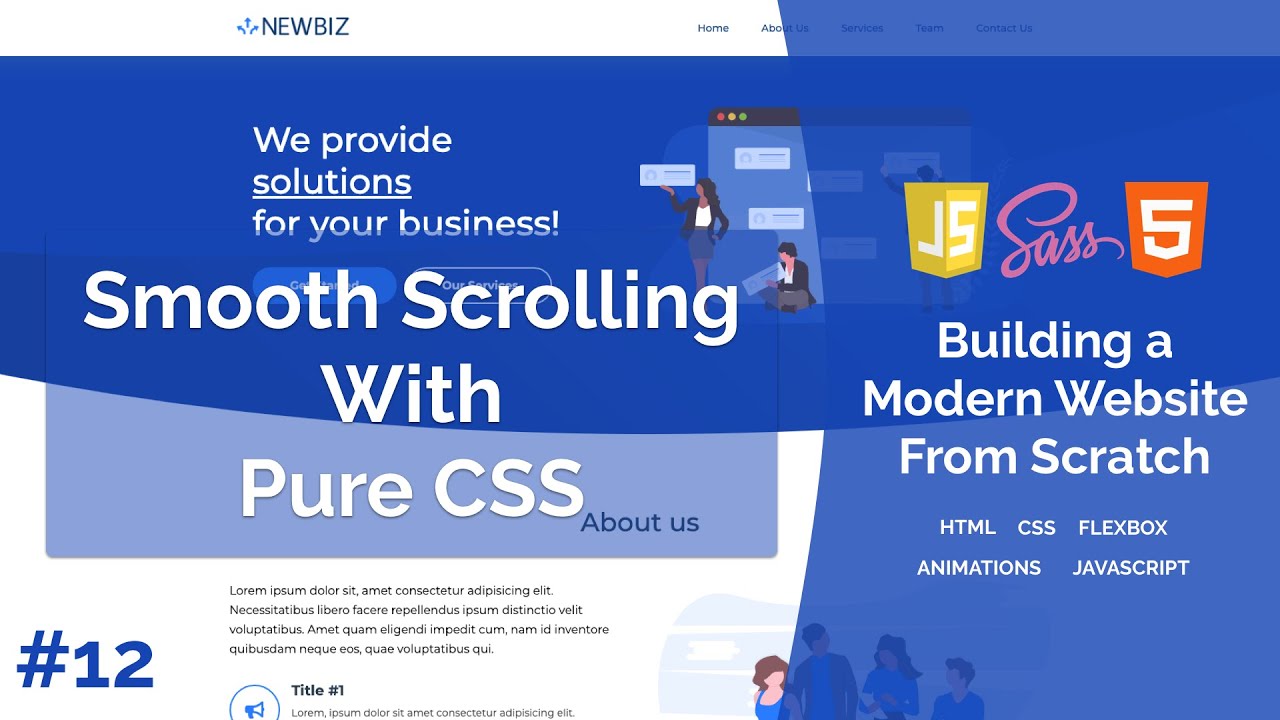 Smooth Scroll With Pure CSS | No JavaScript | Build a Modern Responsive Website From Scratch - #12