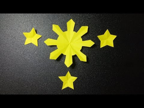 THREE STARS AND A SUN | EASY FOLDING & CUTTING TECHNIQUES | PHILIPPINE FLAG MAKING PART 1