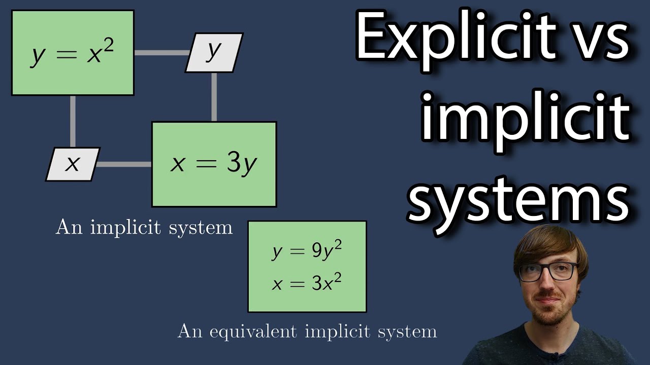 Explicit vs implicit systems