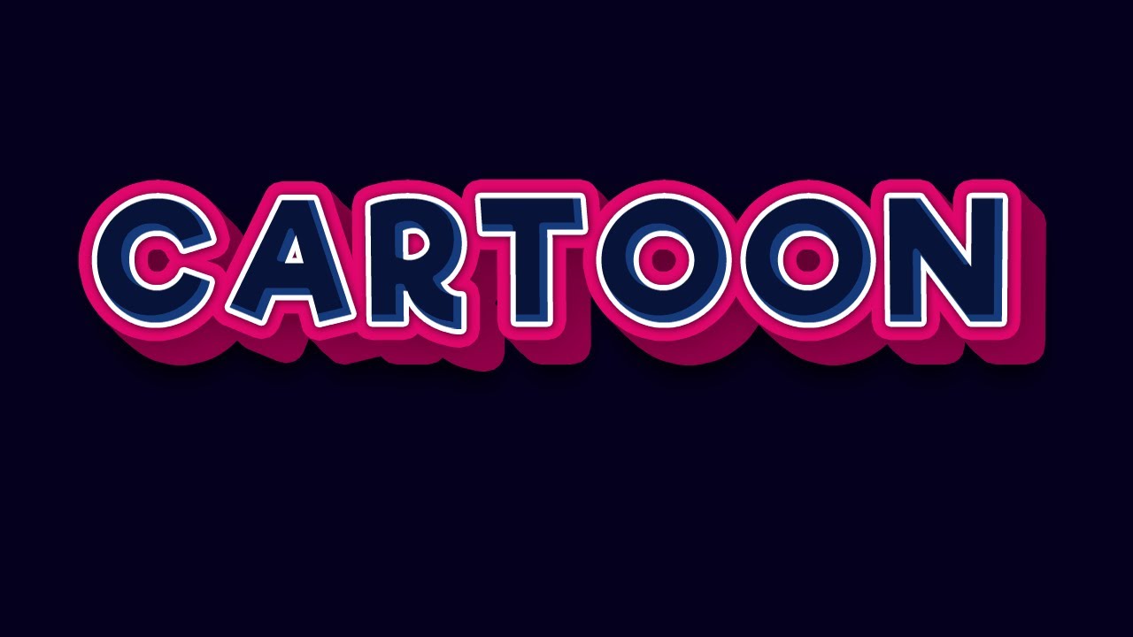 3D Cartoon Text PSD - Photoshop - FREE