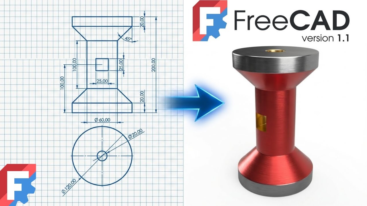 FreeCAD 1.1 - Complete Beginner Tutorial Step by Step Exercise 7