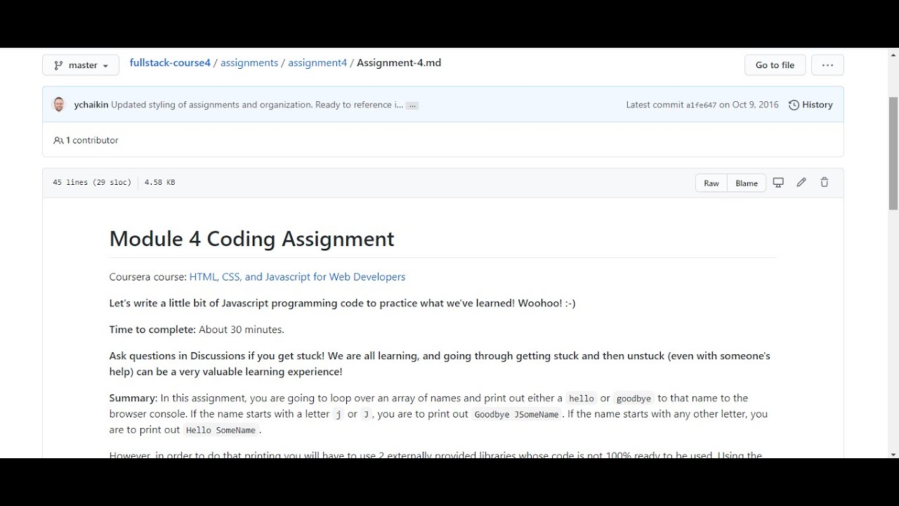Coursera HTML, CSS, and Javascript for Web Developers Week 4 Module 4 Coding Assignment solution