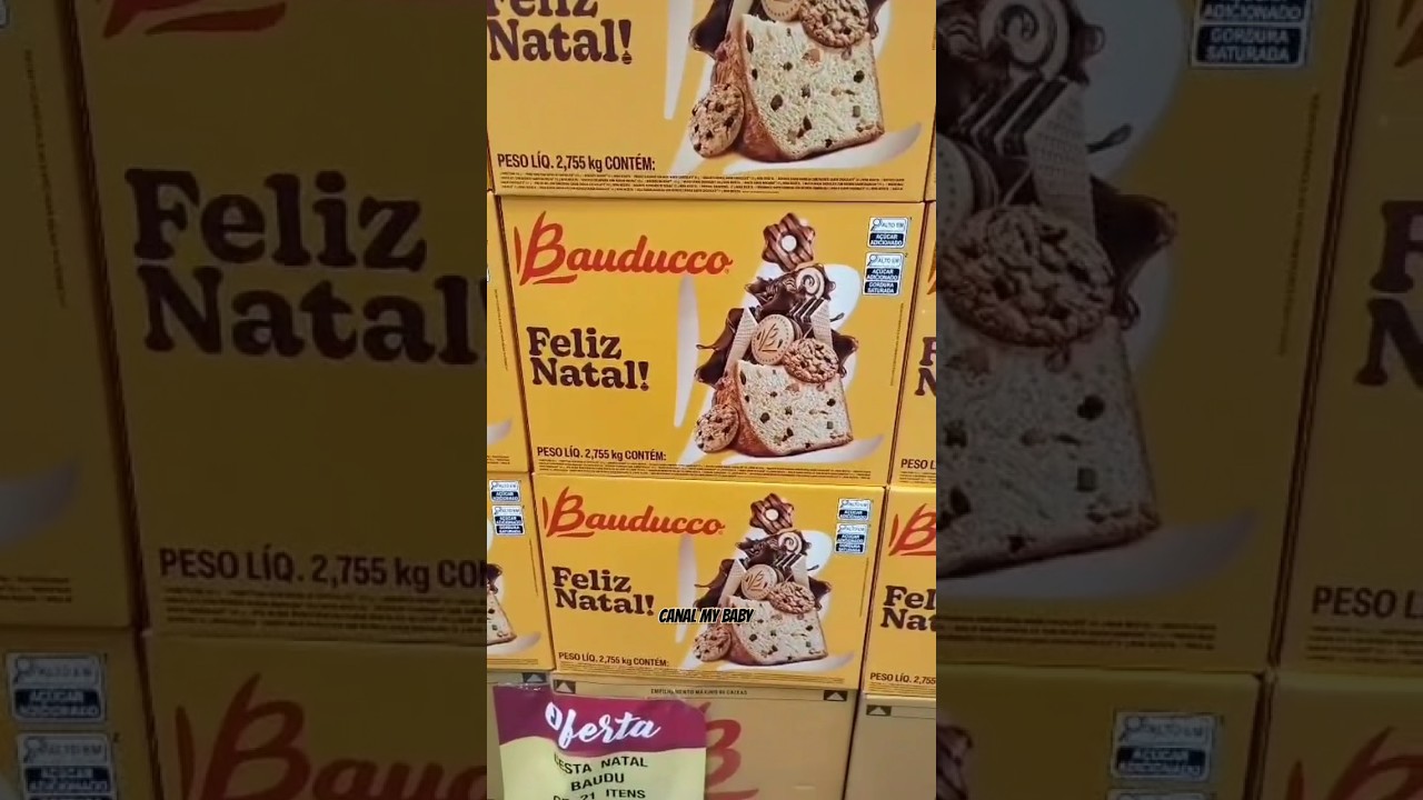 🎄 Cesta de Natal Bauducco com 20 itens 🤶🏻 #shorts #yshorts #panetone #cestadenatal #bauducco #fypシ゚