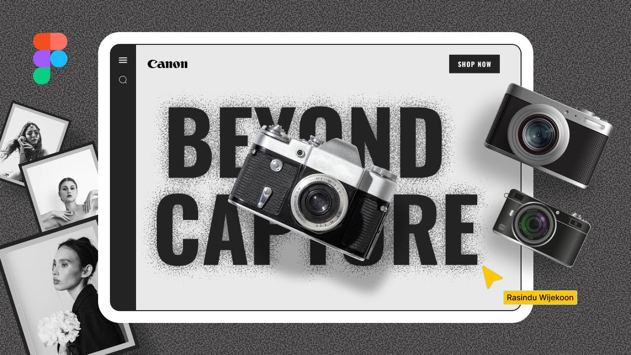 Create a Modern Animated Camera Website in Figma | Step-by-Step UI/UX Design Tutorial (Monochrome)