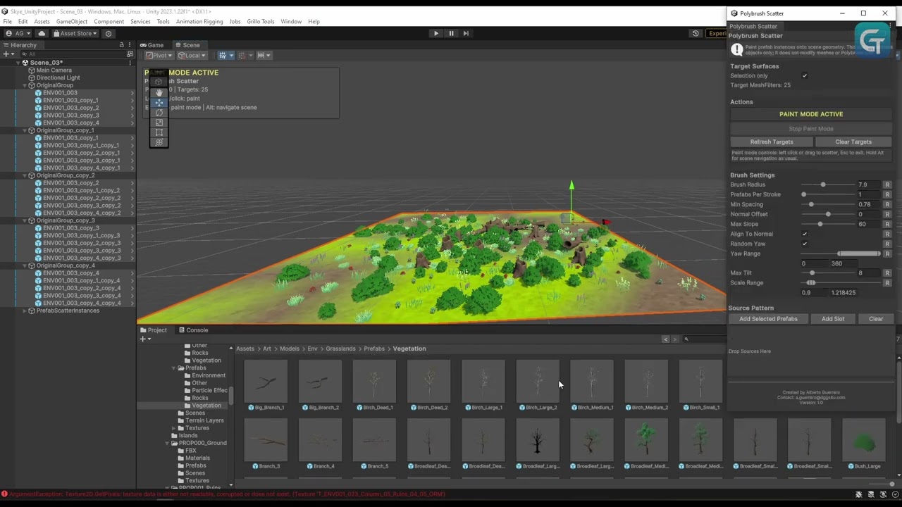 Polybrush Scatter Tool - Grillo Tools for Unity