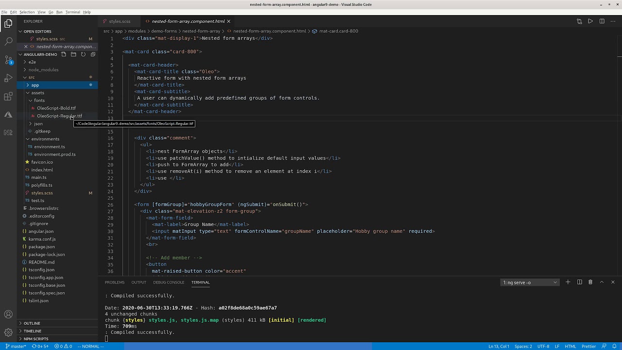 How to import fonts to Angular application