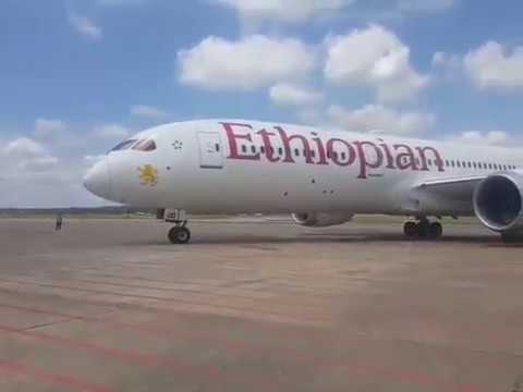 Ethiopian airlines Boeing 787-9 at Maya-Maya airport