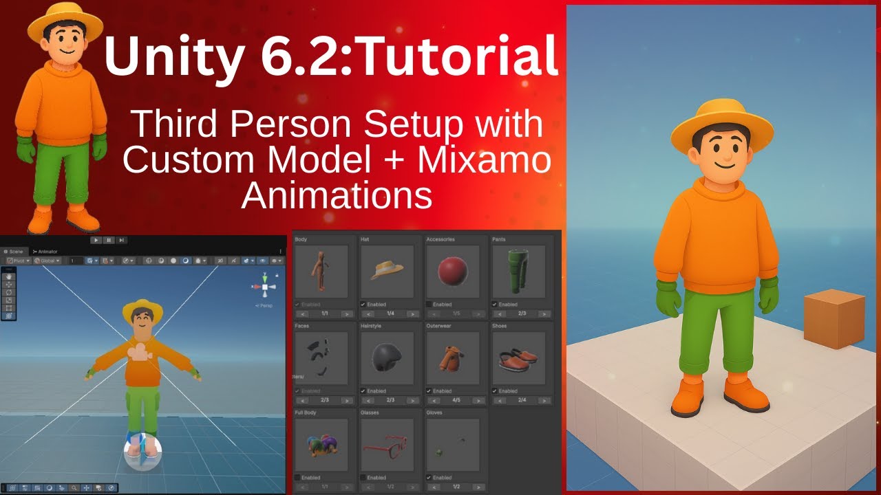 Unity Engine 6.2 Tutorial: Third Person Setup with Custom Model + Mixamo Animations