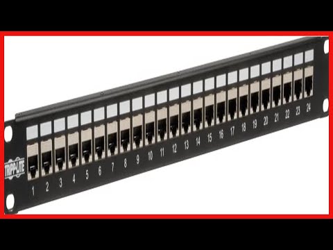 Tripp Lite 24-Port Cat6 / Cat5 Patch Panel STP Shielded RJ45 Ethernet 1U Rackmount TAA (N254-024-SH)