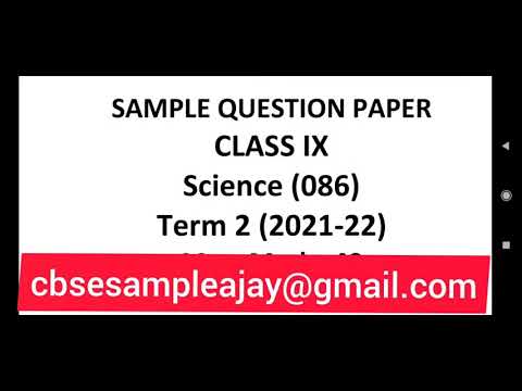 CBSE Class 9 Term 2 Science Sample Paper 2021-22