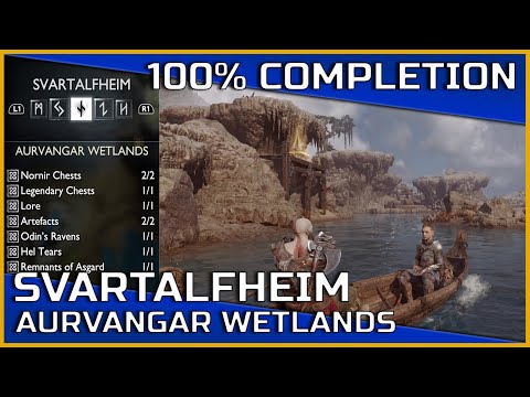 God of War Ragnarök - Aurvangar Wetlands (Svartalfheim) - 100% Completion