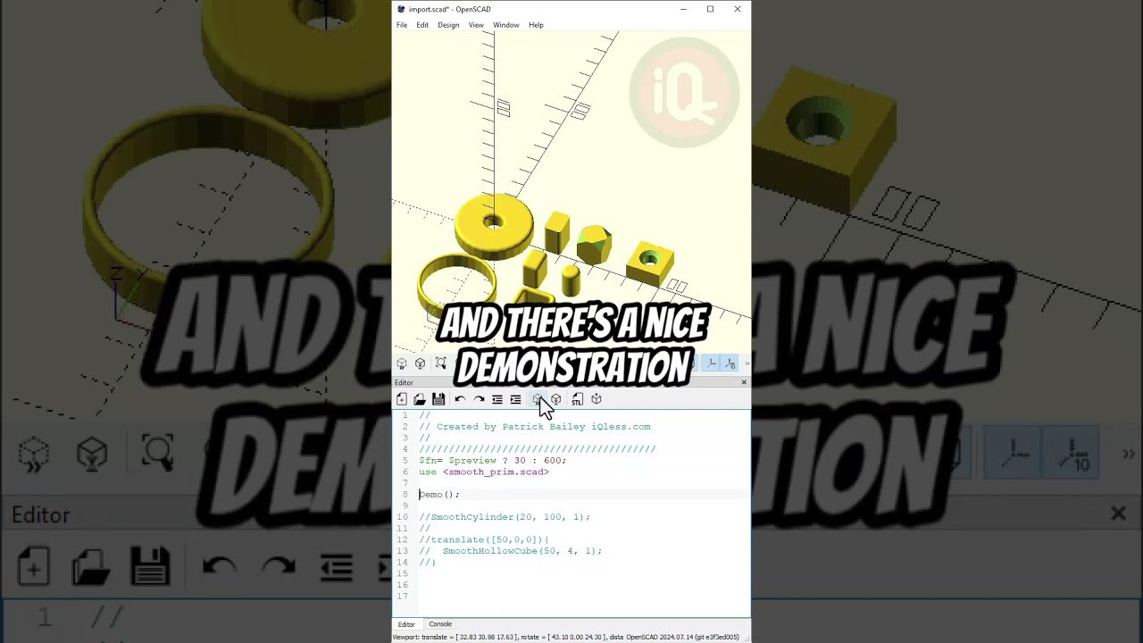 OpenScad: import Library #3dprinting #openscad #openscadtutorial
