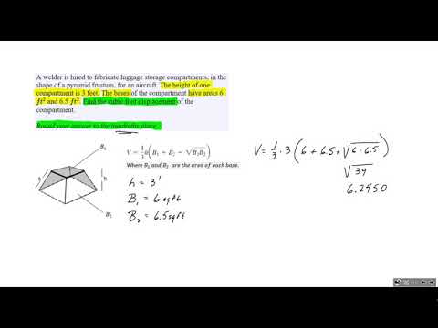Volume of Pyramid Frustum Application