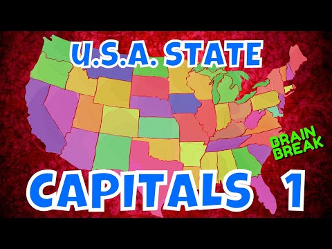 STATE CAPITALS USA 1 GAME: BRAIN BREAK EXERCISE. SOCIAL STUDIES AND MOVEMENT. TRIVIA AND QUIZ GAME