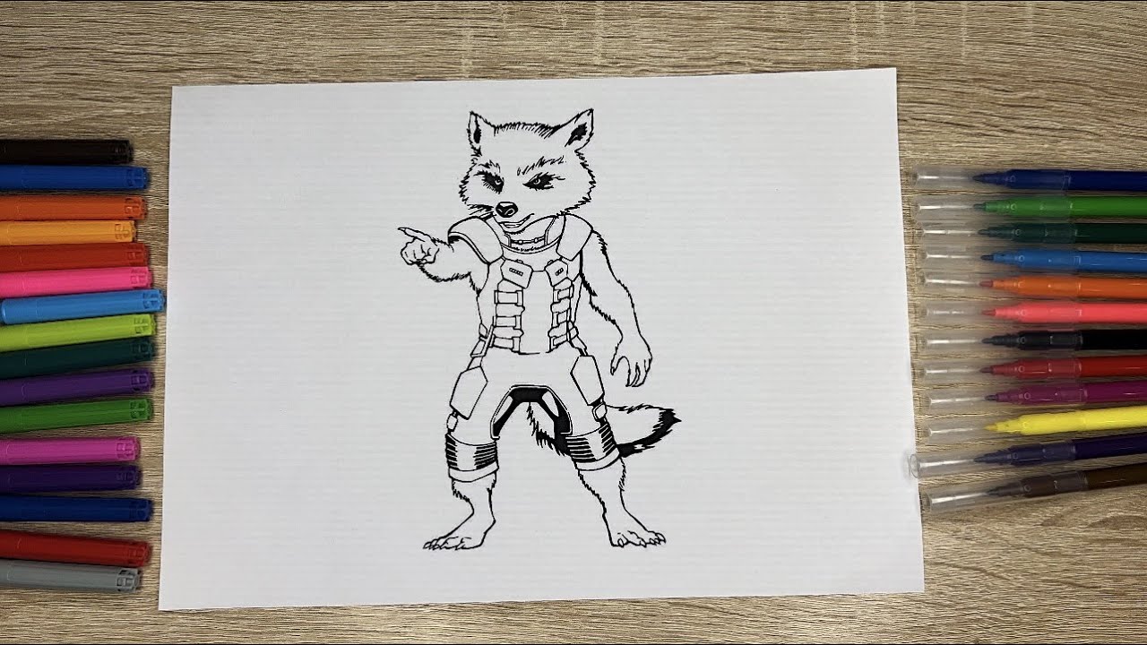 Rocket Raccoon coloring book