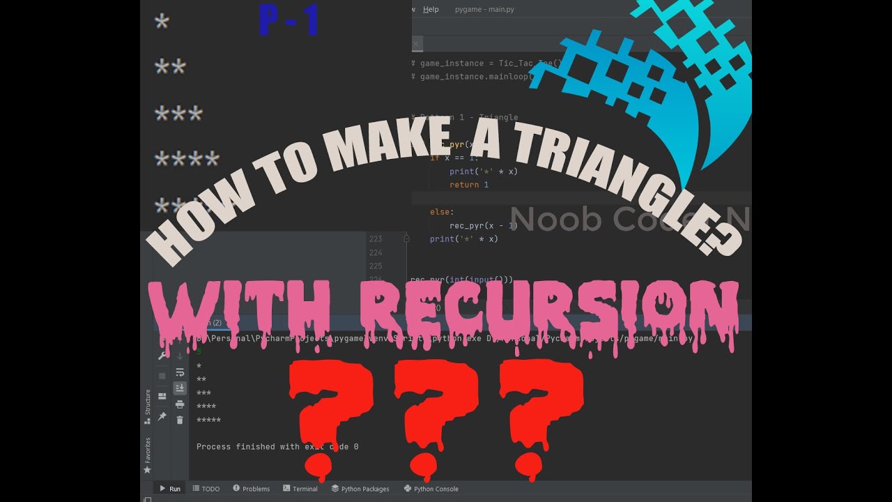 How to make a pattern with Recursion? Triangle with Python