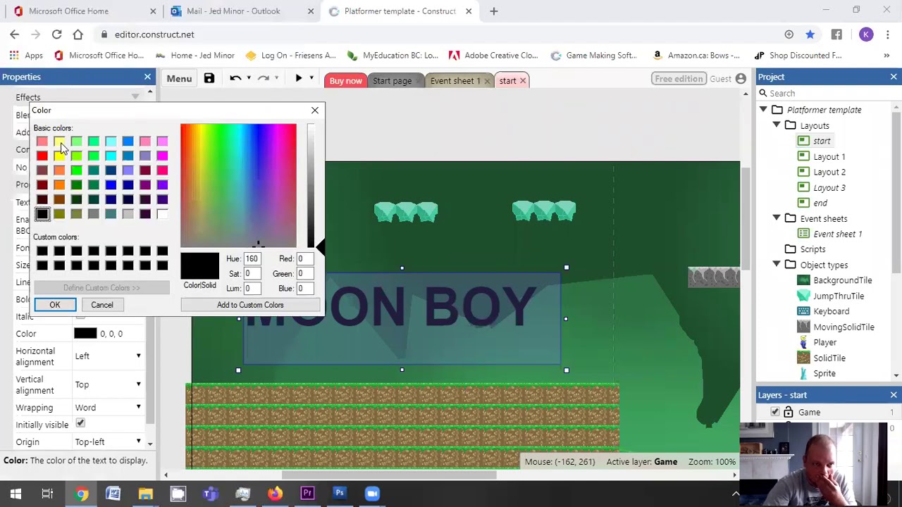 07 construct start and end screen