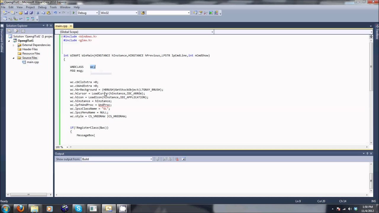 OpenGL,Win32,C++ Tutorial 1- Creating The Window
