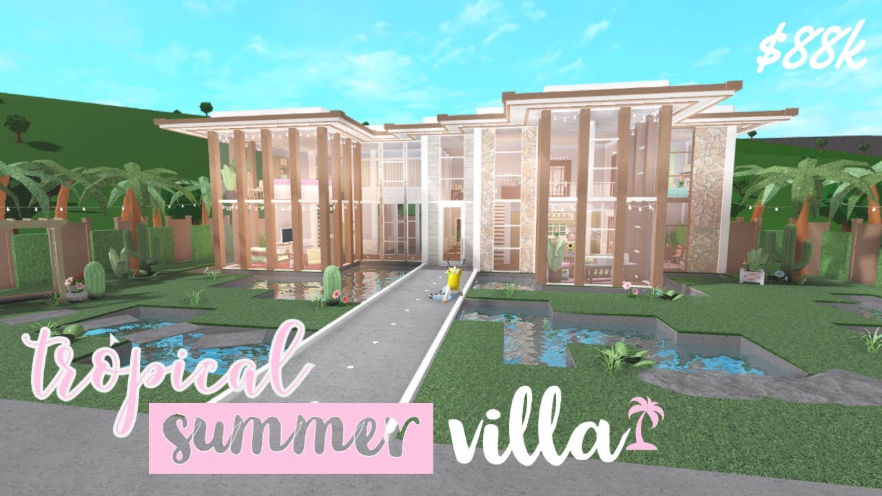 tropical summer villa exterior || bloxburg speed build