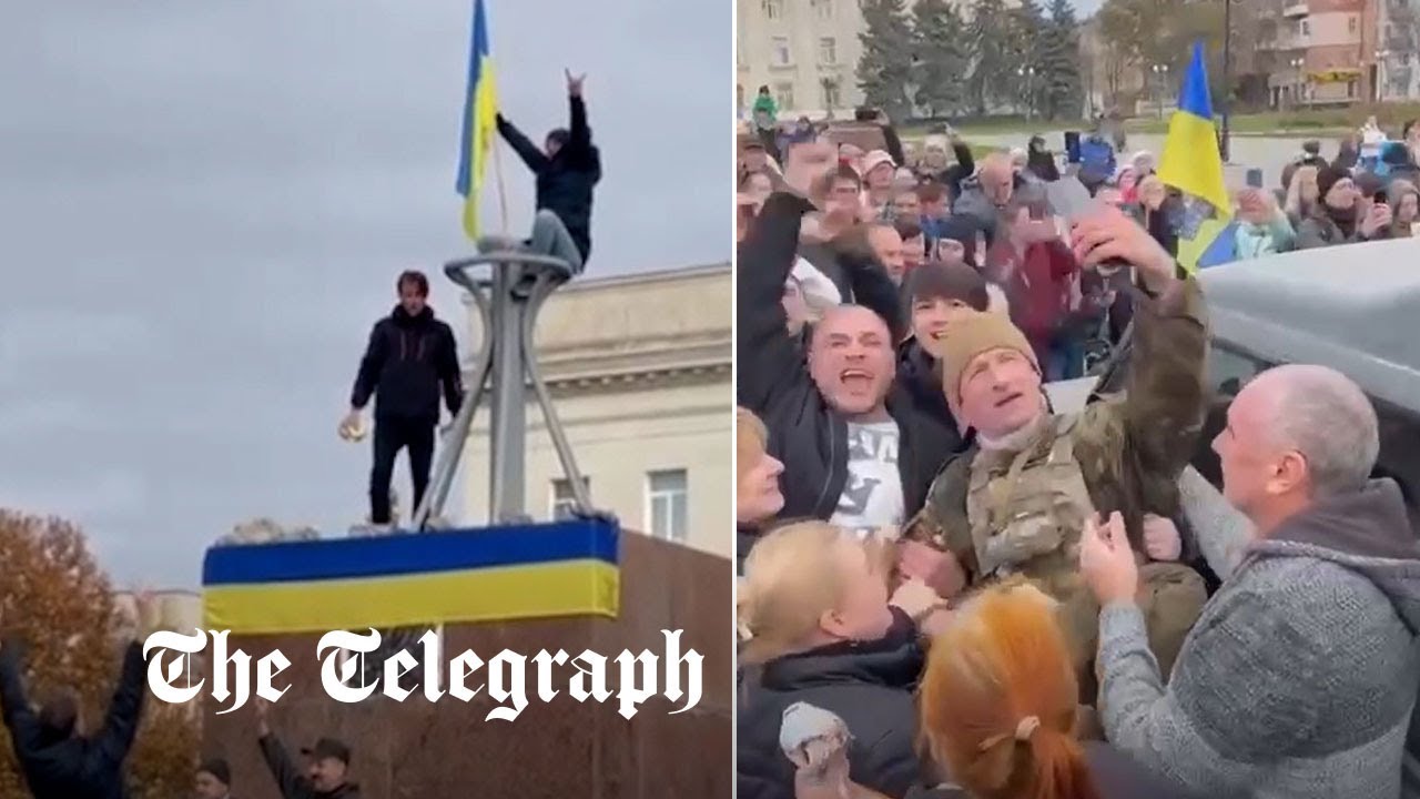 Ukrainian soldiers reach centre of Kherson city after Russian retreat