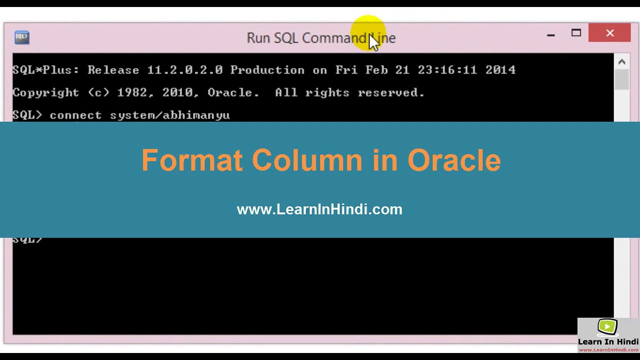 Column Format in Oracle