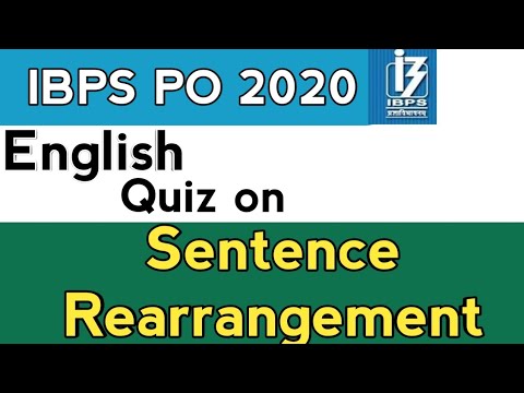 English quiz on new pattern sentence rearrangement