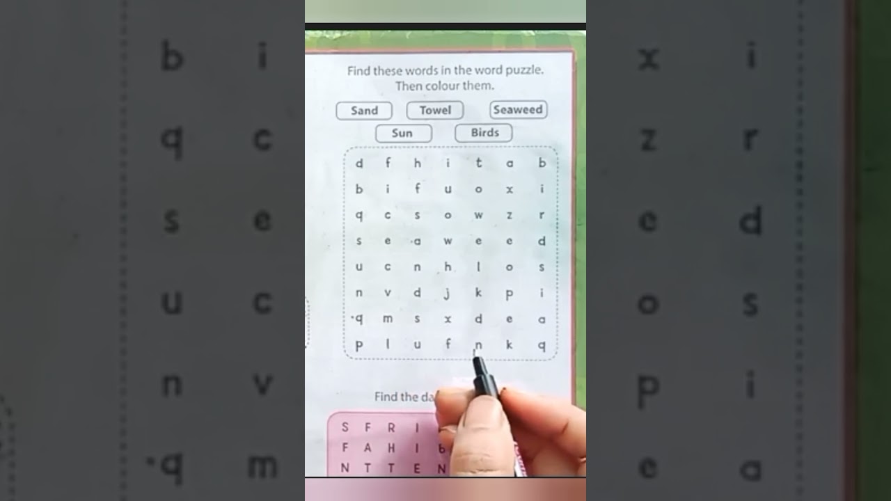 find these words in the word puzzle 1001 activities books preschool leaning