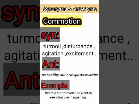 Synonyms and Antonyms||Commotion||Disaster đŸ¤”đŸ˜³#shorts #advance vocabulary