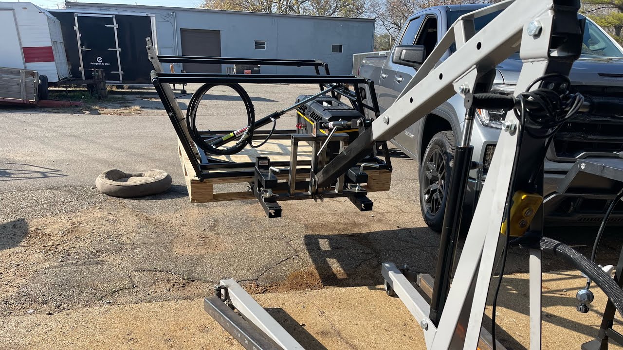 Hubbco Forklift Attachment for engine hoist.