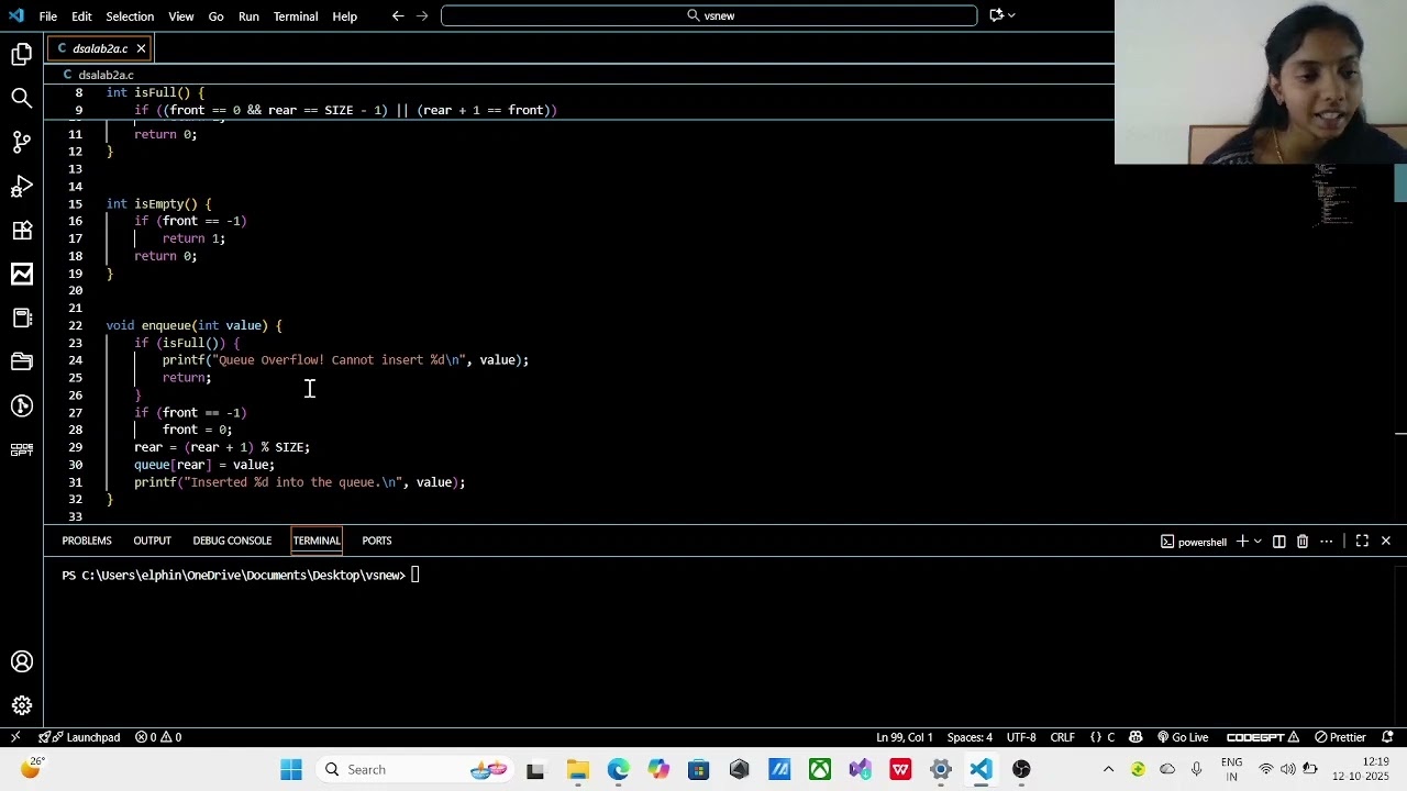 C Program to Implement Circular Queue using Array | Full Explanation with Code and Output