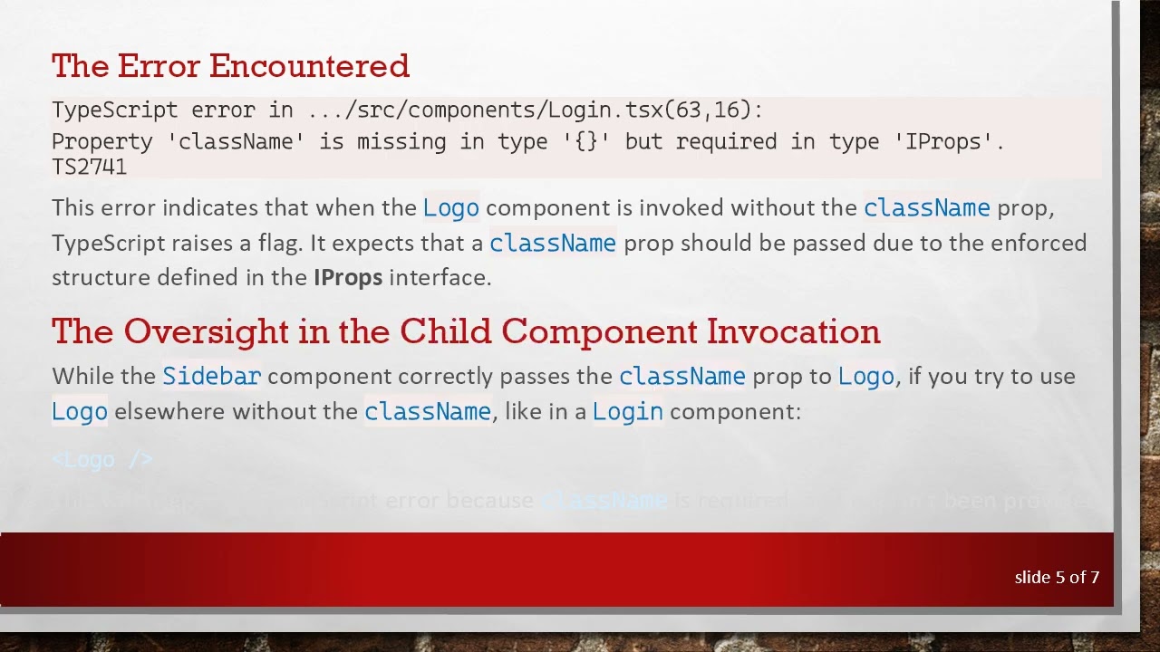 Resolving TypeScript Errors: Passing Props in React Components Effectively