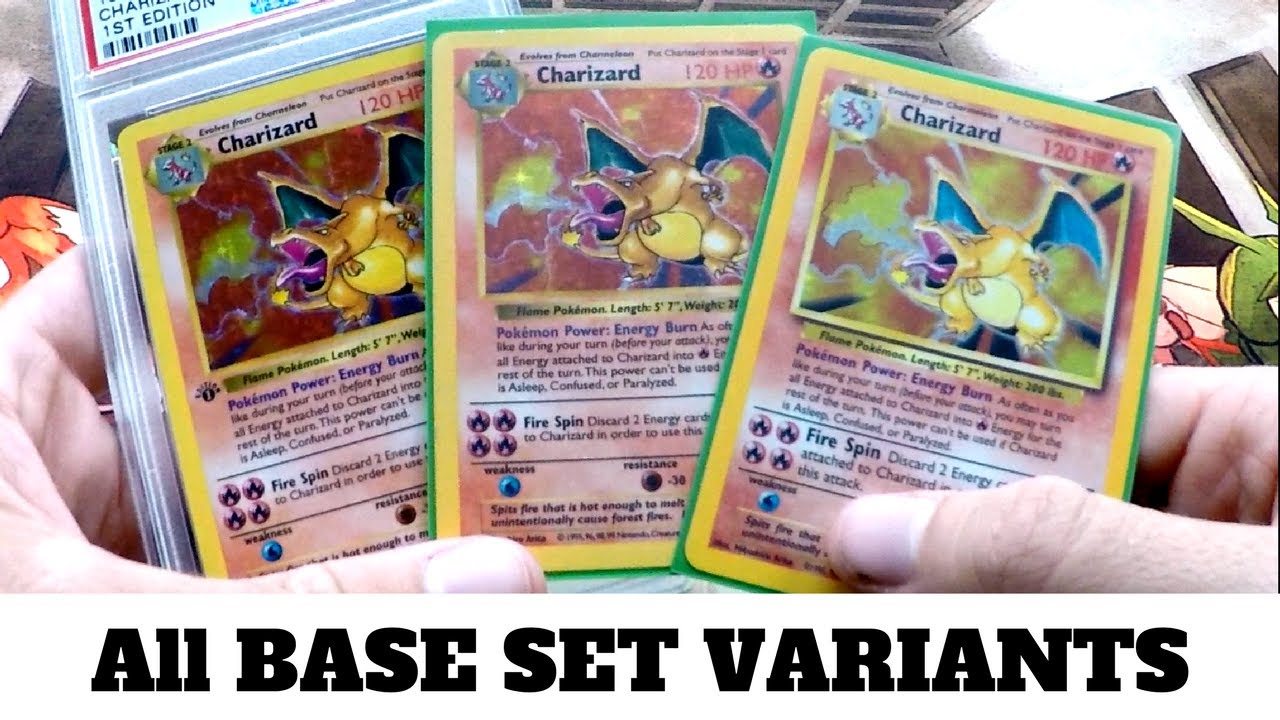The Difference in 1st Edition, Shadowless & Base Set Pokemon Cards