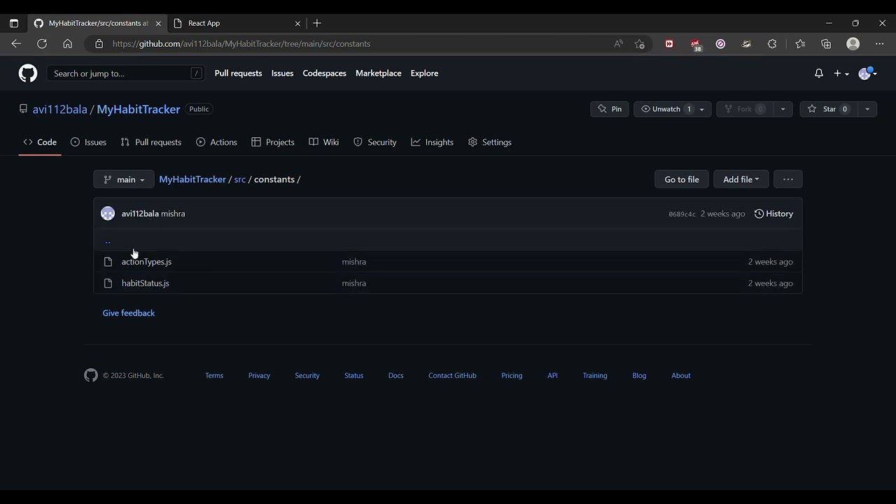 Habit Tracker using react js