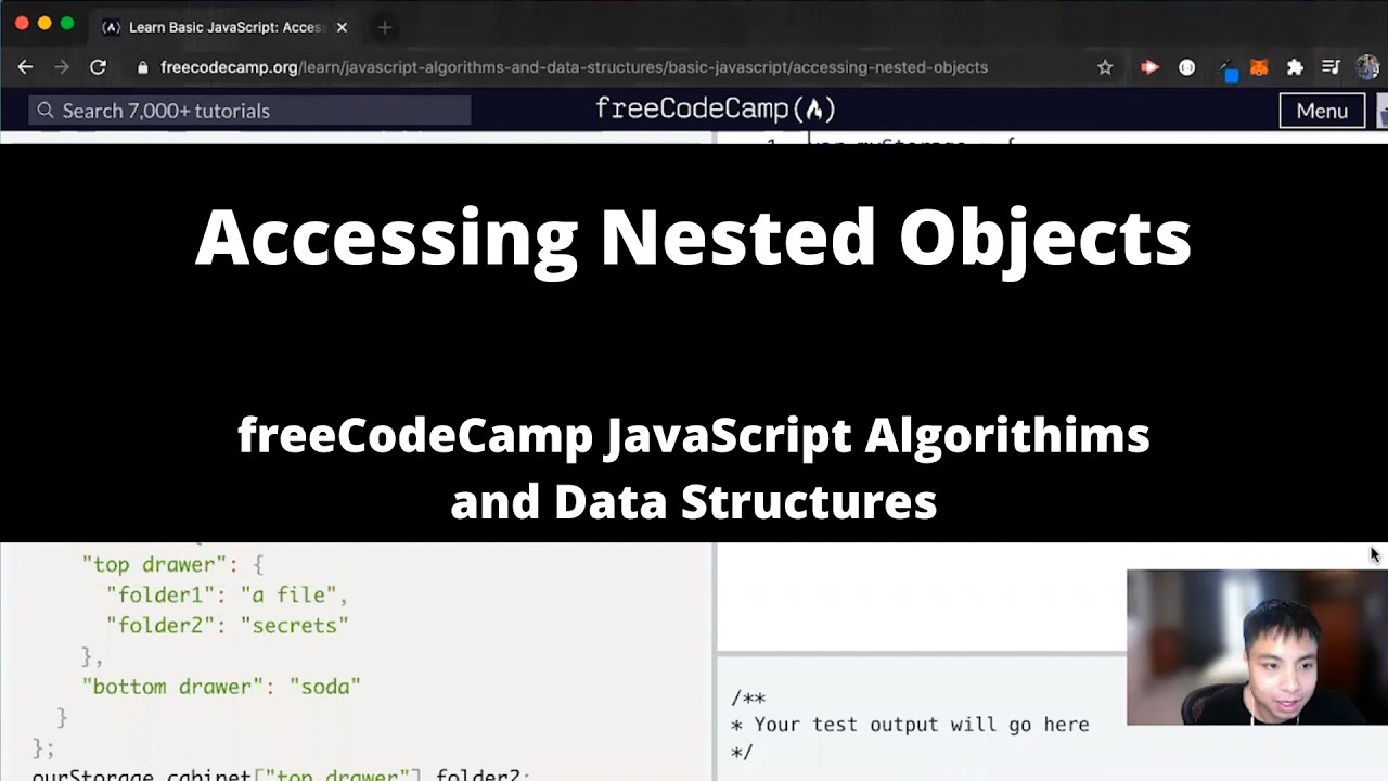 Accessing Nested Objects (Basic JavaScript) freeCodeCamp tutorial