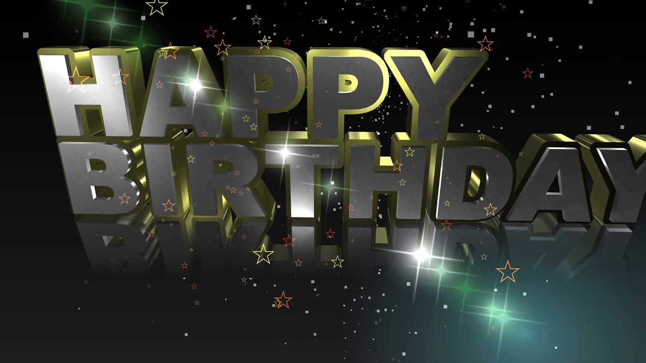 Happy Birthday Animated Text - Copyright Free Stock Footage Clip