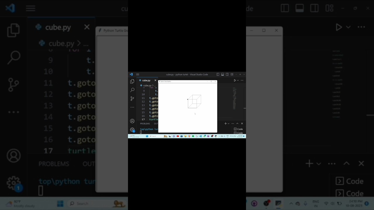 Learn Python Turtle: Drawing Cube made easy | #python #cube #python3 #turtle #short #shorts