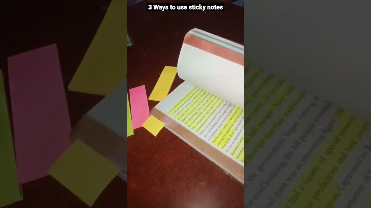 3 ways to use sticky notes😉|| Sticky notes best uses #trending#youtubeshorts #viral #uses #subscribe
