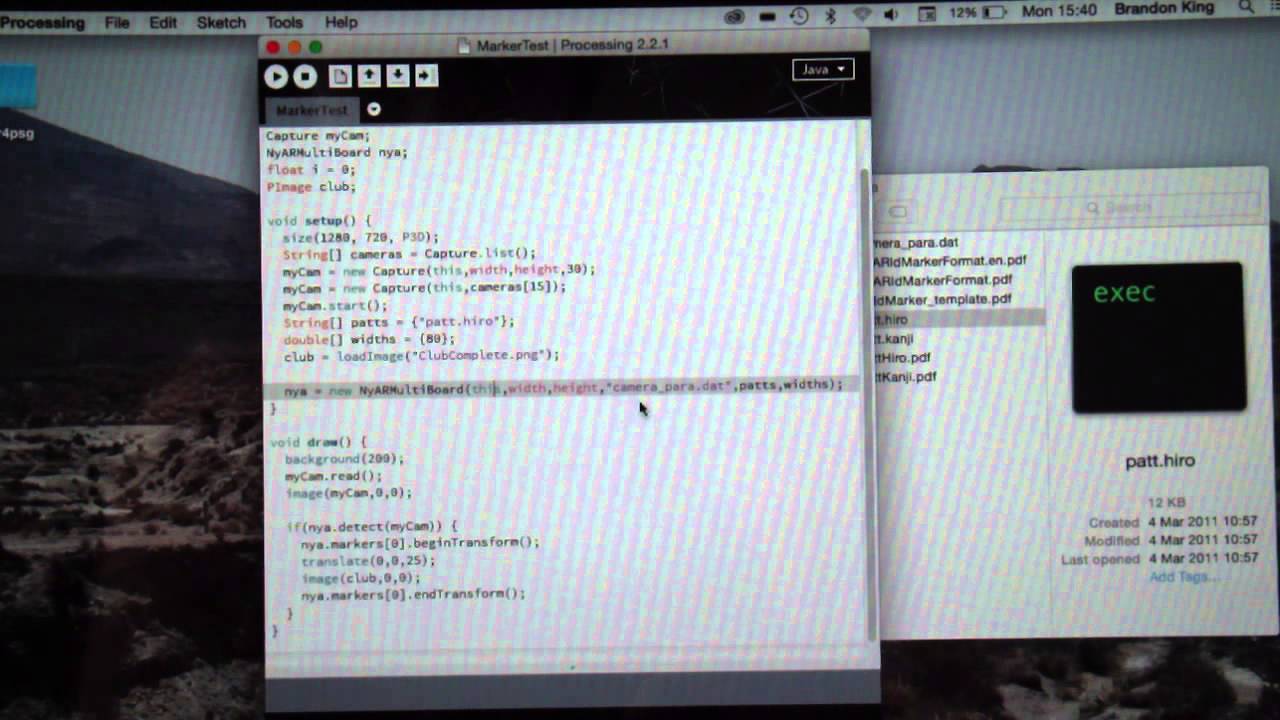 Reactive Surface: Processing AR Detection Test