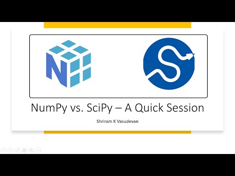 NumPY vs SciPy - A quick presentation