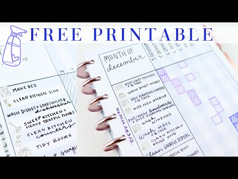 🫧🧹Free Printable! Cleaning Schedule Set Up | How to Plan Cleaning | Happy Planner Tracker