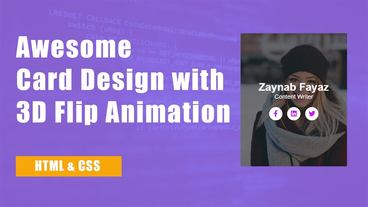 3D Card Design using HTML & CSS  | 3D Flip Card Hover Effect | 3D Card Hover Effect | Devscore