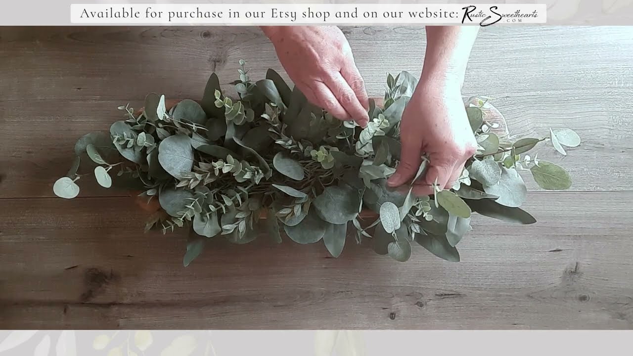 Farmhouse Wedding & Home Decor Easy DIY Dough Bowl - Eucalyptus Italian Ruscus Greenery Table Piece