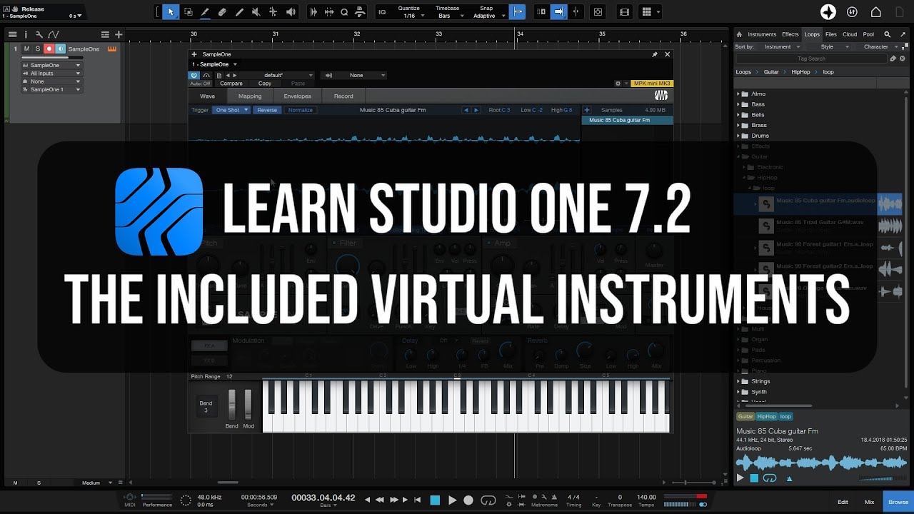 Learn Studio One 7.2 | Using the Included Virtual Instruments