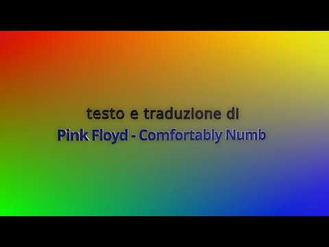 Pink Floyd Comfortably Numb (traduzione in italiano)