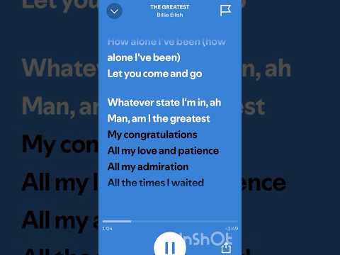 The Greatest - Billie Eilish lyrics #lyrics #spotify #shorts #viralshorts
